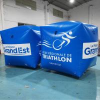 China Custom Inflatable Marker Buoy 1x1x1m Sealed Air PVC Tarpaulin for Triathlon Regatta Racing Marks for sale