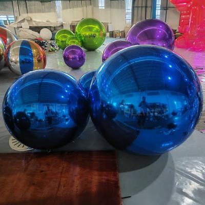 China Double Layer PVC Blue Inflatable Mirror Ball 60cm to 400cm Custom Sizes for Event Decoration for sale