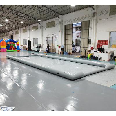 China Custom Inflatable Skimboard Pool 10x4m PVC Water Play Track for Backyard Sport Games for sale