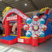 China Commercial Inflatable Bouncy Castle with Slide 5.5x5.1x4.3m for Kids Party Rental for sale