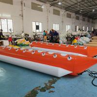 China Inflatable Banana Boat Towable Tube 0.9mm PVC for 6 Riders Water Sport Game for sale