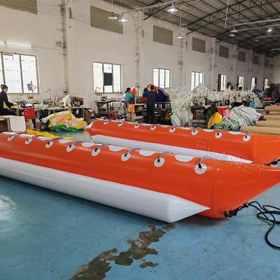 China Inflatable Banana Boat Towable Tube 0.9mm PVC for 6 Riders Water Sport Game for sale