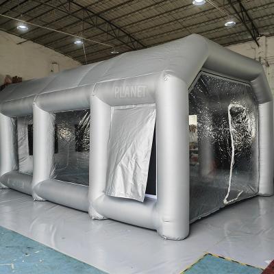 China Portable Inflatable Spray Paint Booth 4x3.4x3m PVC Car Painting Tent with Blower for sale