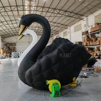 China Custom Giant Inflatable Swan Balloon 3m Tall White Black Swan Model for Advertising Decoration for sale