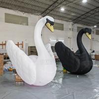 China Custom Giant Inflatable Swan Balloon 3m Tall White Black Swan Model for Advertising Decoration for sale