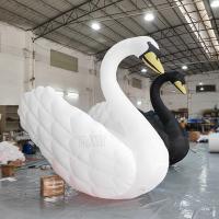 China Custom Giant Inflatable Swan Balloon 3m Tall White Black Swan Model for Advertising Decoration for sale