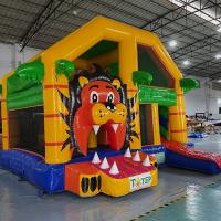 China Inflatable Lion Slide Bounce Castle 5x4x3.8m PVC Bouncy House Combo for Kids for sale