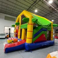 China Inflatable Lion Slide Bounce Castle 5x4x3.8m PVC Bouncy House Combo for Kids for sale