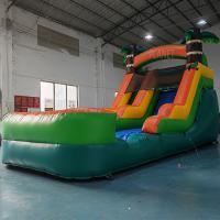 China Giant Inflatable Combo Water Slide Bounce House 6.4m PVC with Pool for Amusement Park for sale