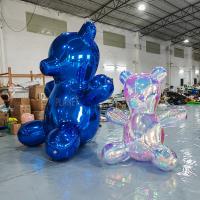 China Giant Inflatable Mirror Reflective Bear 1.8m 2.5m 3m Custom Cartoon Model for Advertising for sale