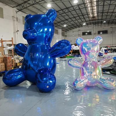 China Giant Inflatable Mirror Reflective Bear 1.8m 2.5m 3m Custom Cartoon Model for Advertising for sale