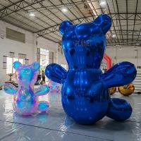 China Giant Inflatable Mirror Reflective Bear 1.8m 2.5m 3m Custom Cartoon Model for Advertising for sale