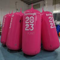 China Customized PVC Inflatable Water Buoy Cylinder Tube 0.4m Dia 1.0m Height for Marine Safety for sale