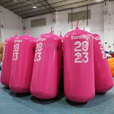 China Customized PVC Inflatable Water Buoy Cylinder Tube 0.4m Dia 1.0m Height for Marine Safety for sale