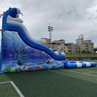 China Commercial Inflatable Double Slide with Water Pool 8x4x7m PVC Bounce Castle for Summer Fun for sale