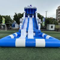 China Commercial Inflatable Double Slide with Water Pool 8x4x7m PVC Bounce Castle for Summer Fun for sale