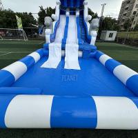 China Commercial Inflatable Double Slide with Water Pool 8x4x7m PVC Bounce Castle for Summer Fun for sale