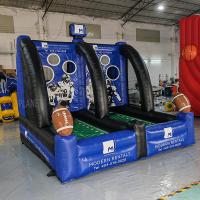 China Inflatable Rugby Toss Throwing Game 3x3x2.5m Outdoor Kids Interactive Target Cage with 0.55mm PVC for sale