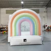 China Pastel Inflatable Rainbow Bounce Castle 3.0m x 3.0m Kids Jumping Bouncy House with CE Blower for sale