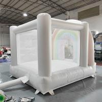 China Pastel Inflatable Rainbow Bounce Castle 3.0m x 3.0m Kids Jumping Bouncy House with CE Blower for sale