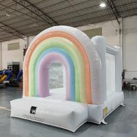 China Pastel Inflatable Rainbow Bounce Castle 3.0m x 3.0m Kids Jumping Bouncy House with CE Blower for sale