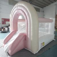 China Pastel Rainbow Inflatable Toddler Bounce House 3.4x2.4m Mini Bouncer Castle Slide for Kids Party for sale