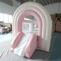 China Pastel Rainbow Inflatable Toddler Bounce House 3.4x2.4m Mini Bouncer Castle Slide for Kids Party for sale