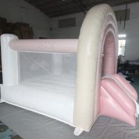 China Pastel Rainbow Inflatable Toddler Bounce House 3.4x2.4m Mini Bouncer Castle Slide for Kids Party for sale