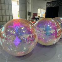 China Customized Giant Iridescent Inflatable Mirror Ball 60cm-400cm Decorative Sphere for sale