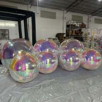China Customized Giant Iridescent Inflatable Mirror Ball 60cm-400cm Decorative Sphere for sale