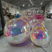 China Customized Giant Iridescent Inflatable Mirror Ball 60cm-400cm Decorative Sphere for sale