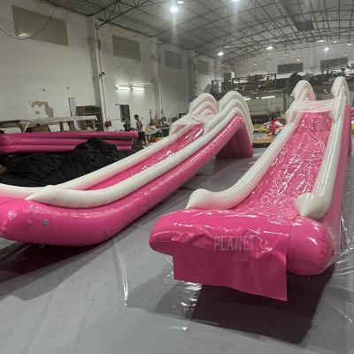 China Customized Airtight PVC Inflatable Water Yacht Slide 0.9mm Thickness Floating Dock Slide for Sea for sale