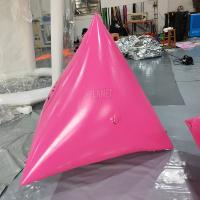 China Custom Logo Inflatable Swim Buoy 1.5m Triangle Water Race Marker PVC Tarpaulin for sale