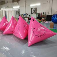 China Custom Logo Inflatable Swim Buoy 1.5m Triangle Water Race Marker PVC Tarpaulin for sale