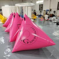 China Custom Logo Inflatable Swim Buoy 1.5m Triangle Water Race Marker PVC Tarpaulin for sale
