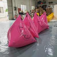 China Custom Logo Inflatable Swim Buoy 1.5m Triangle Water Race Marker PVC Tarpaulin for sale