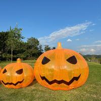 China Airtight Halloween Inflatable Orange Pumpkin 60-300cm Custom PVC Party Garden Decoration for sale