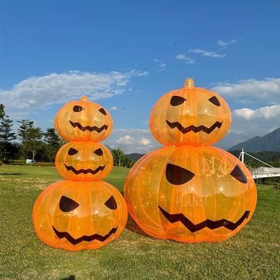 China Airtight Halloween Inflatable Orange Pumpkin 60-300cm Custom PVC Party Garden Decoration for sale