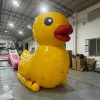 China Customized 5m Inflatable Floating Yellow Duck Boat with Seat Durable PVC Tarpaulin for sale