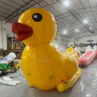 China Customized 5m Inflatable Floating Yellow Duck Boat with Seat Durable PVC Tarpaulin for sale