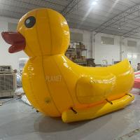 China Customized 5m Inflatable Floating Yellow Duck Boat with Seat Durable PVC Tarpaulin for sale