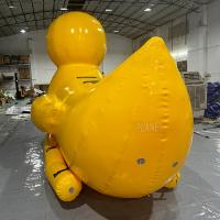 China Customized 5m Inflatable Floating Yellow Duck Boat with Seat Durable PVC Tarpaulin for sale