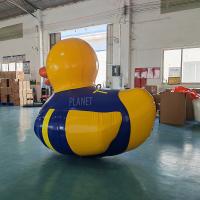 China Custom Inflatable Yellow Duck 4m 5m 6m PVC Tarpaulin Water Floating Advertising Balloon for sale