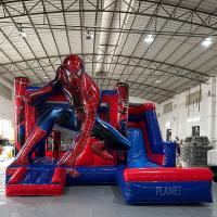 China Commercial Grade Inflatable Spider Man Bounce House Jumping Castle Slide 5x5m Custom for sale