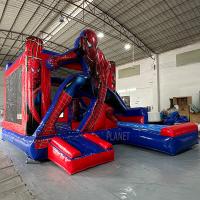 China Commercial Grade Inflatable Spider Man Bounce House Jumping Castle Slide 5x5m Custom for sale