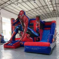 China Commercial Grade Inflatable Spider Man Bounce House Jumping Castle Slide 5x5m Custom for sale