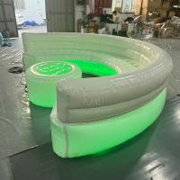 China Customized Airtight LED Inflatable Round Sofa 3M Diameter PVC Lounge Chair with Table for sale