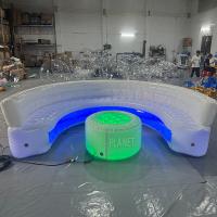 China Customized Airtight LED Inflatable Round Sofa 3M Diameter PVC Lounge Chair with Table for sale
