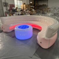 China Customized Airtight LED Inflatable Round Sofa 3M Diameter PVC Lounge Chair with Table for sale