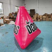 China Custom Logo Inflatable Triangle Water Buoy 1.5m PVC Floating Marker for Water Park for sale